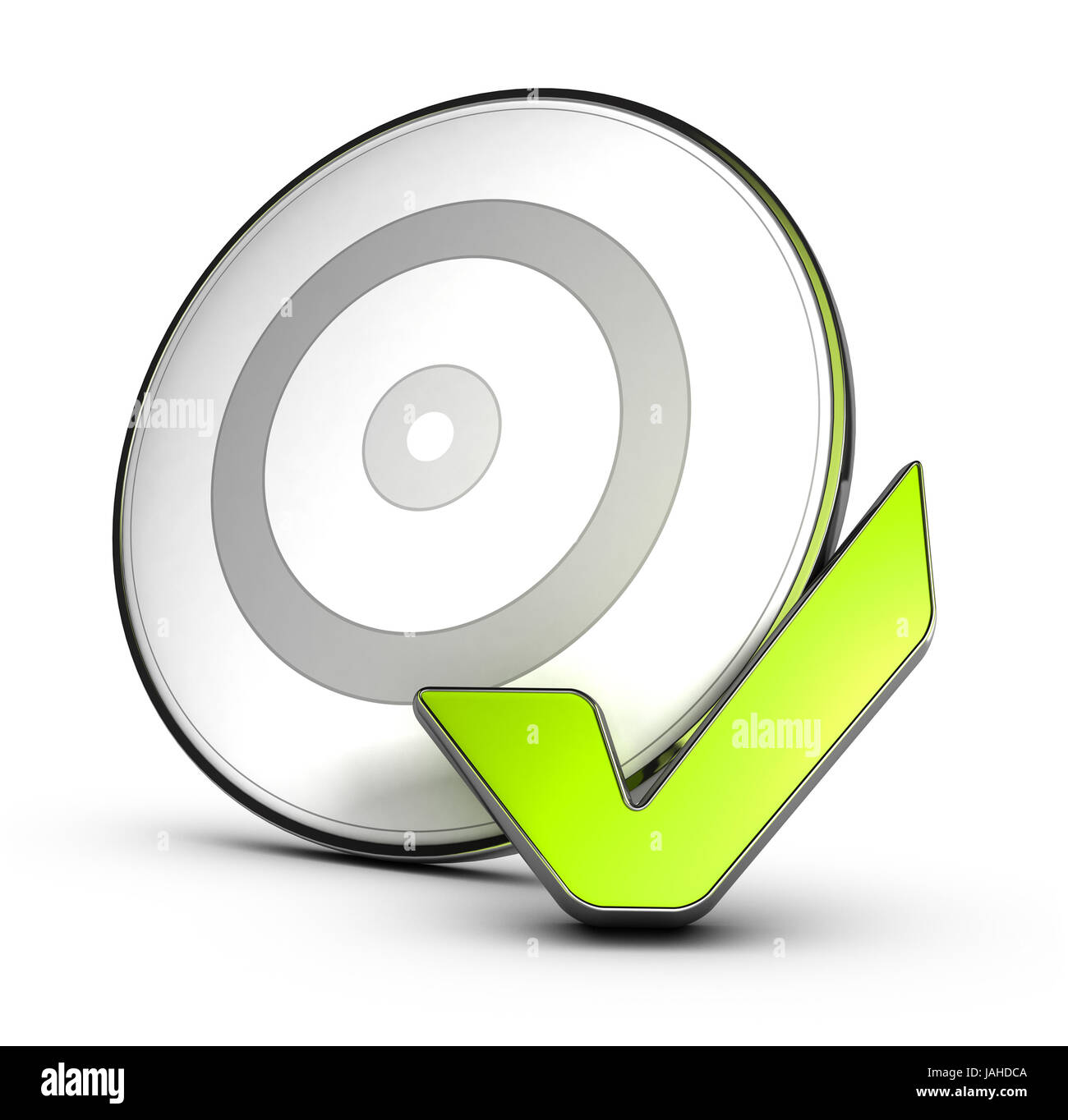 Conceptual 3D render image of a target board with a green check mark ...
