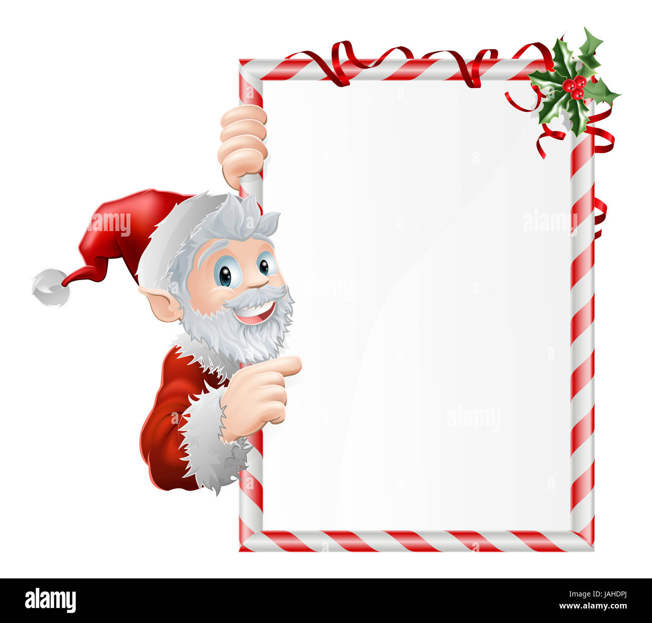 Cartoon christmas sign santa claus Cut Out Stock Images & Pictures - Alamy