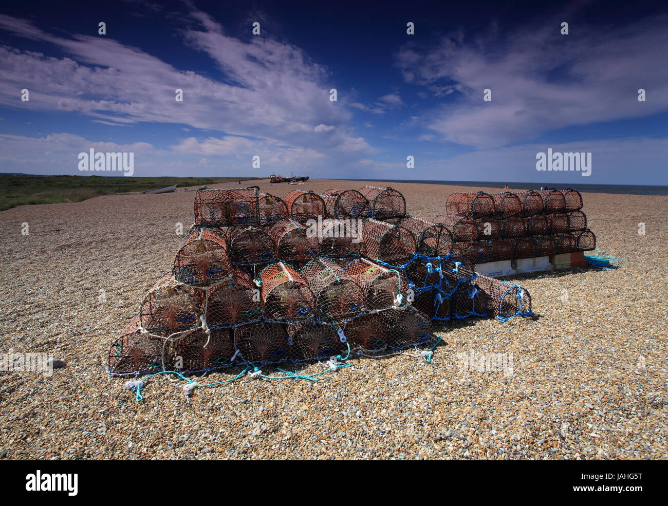 lobster pots on the beach at Salthouse on the Norfolk coast Stock Photo ...