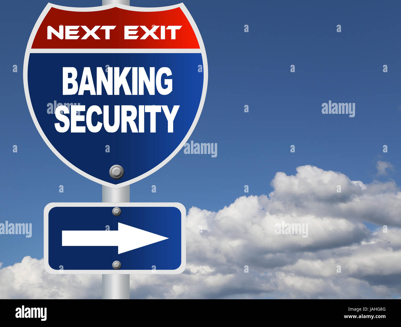 Banking security road sign Stock Photo - Alamy