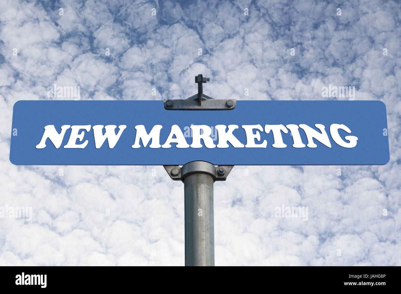 New marketing road sign Stock Photo - Alamy