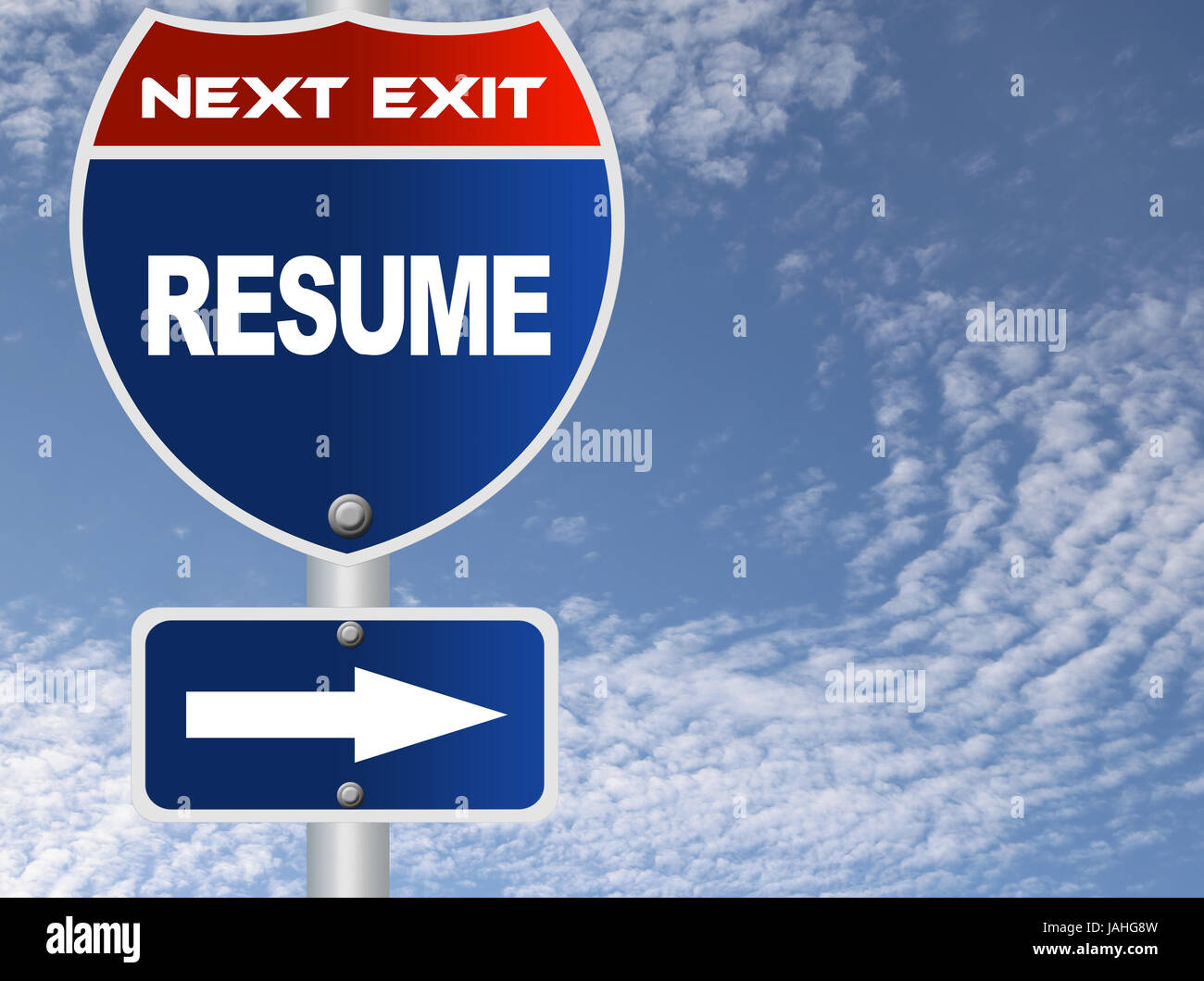Resume road sign Stock Photo - Alamy
