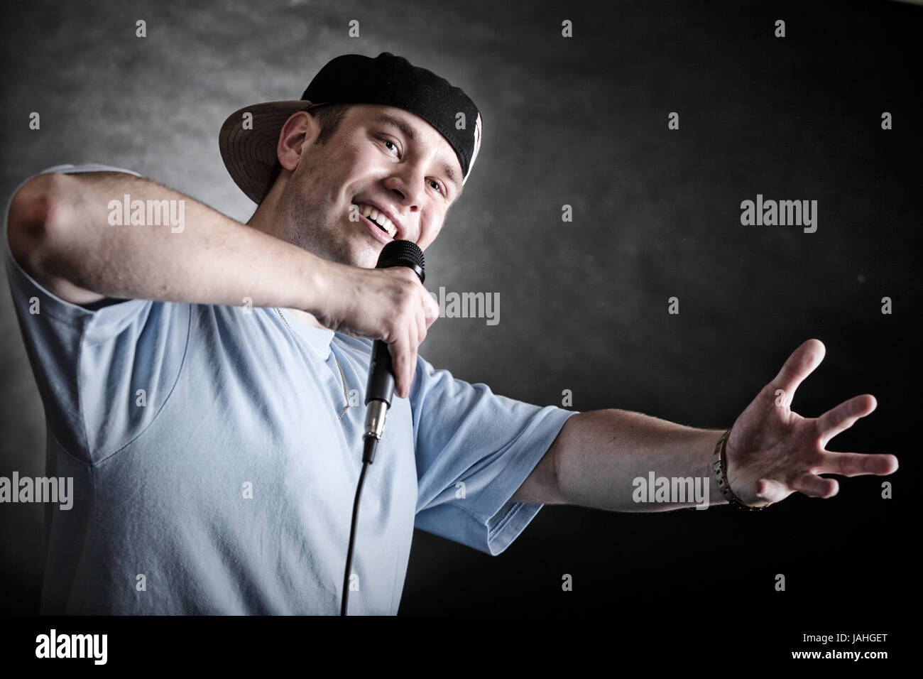 Rapper attitude rap singer hip Hop Dancer performing. Young man with ...