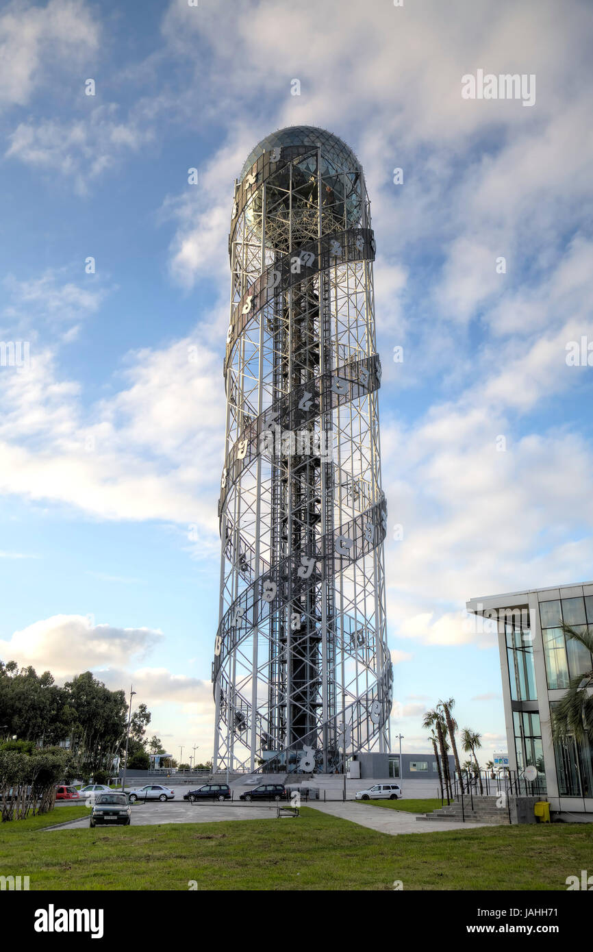 Alphabet Tower in Batumi, Georgia Stock Photo - Alamy