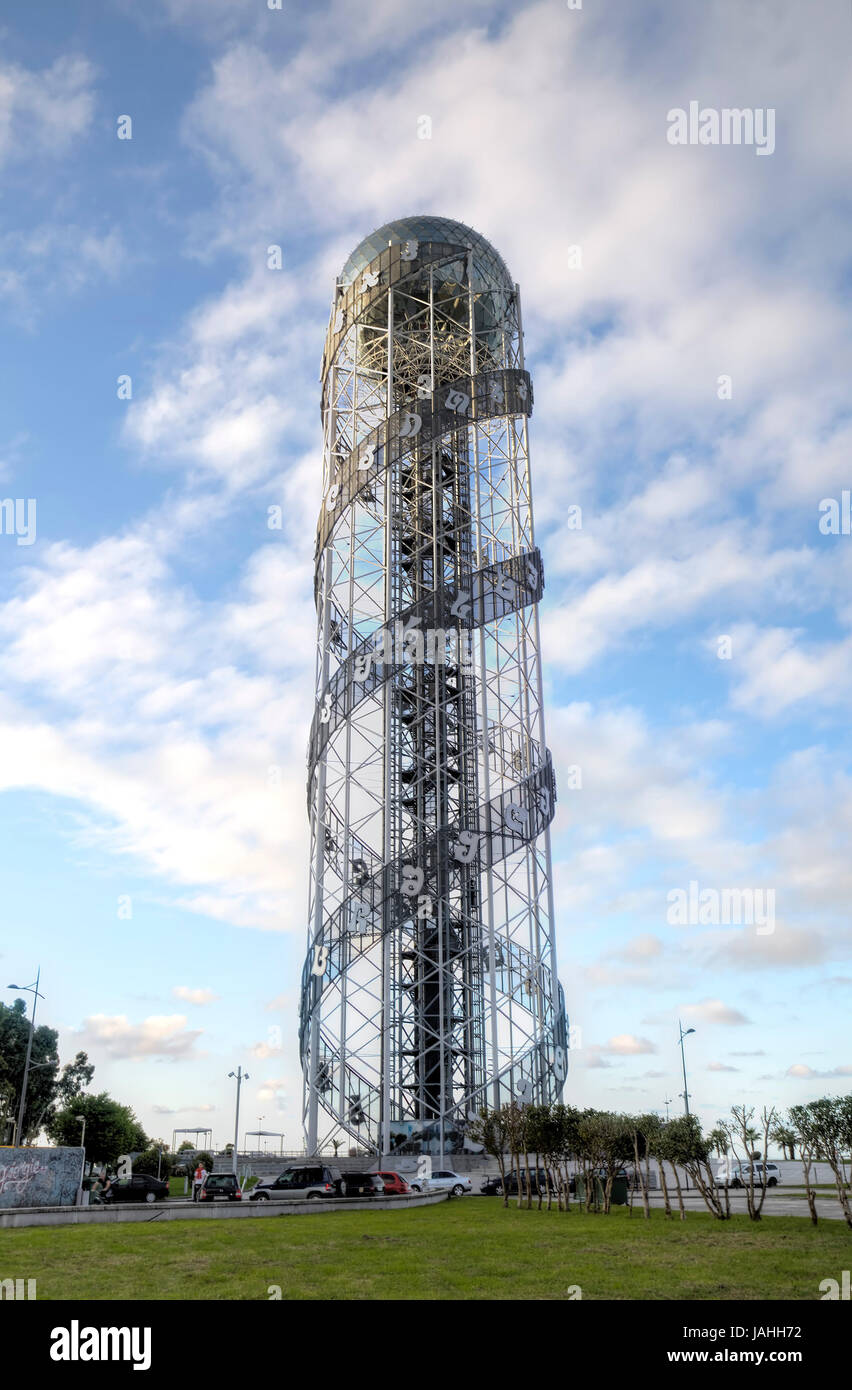 Alphabet Tower in Batumi, Georgia Stock Photo - Alamy