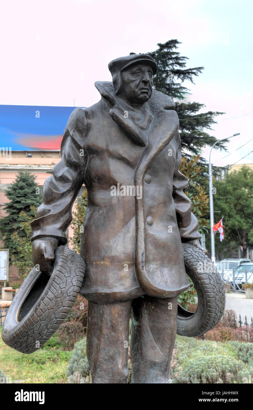 Monument to George Danelia and the heroes of the film Mimino. Tbilisi ...