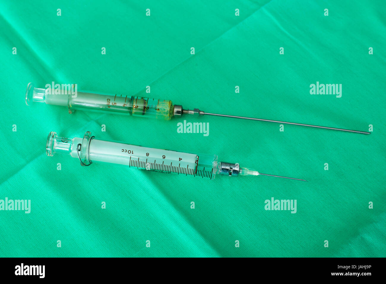 Big Glass syringe. Authentic image Stock Photo - Alamy