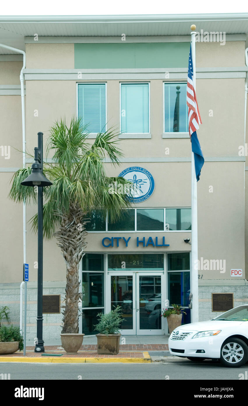 Folly Beach City Hall SC. USA Stock Photo - Alamy