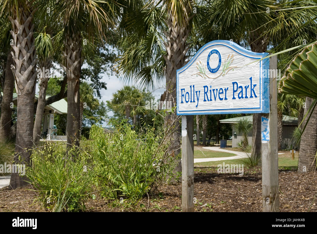 Folly River Park in Folly Beach, Charleston, South Carolina, USA Stock ...
