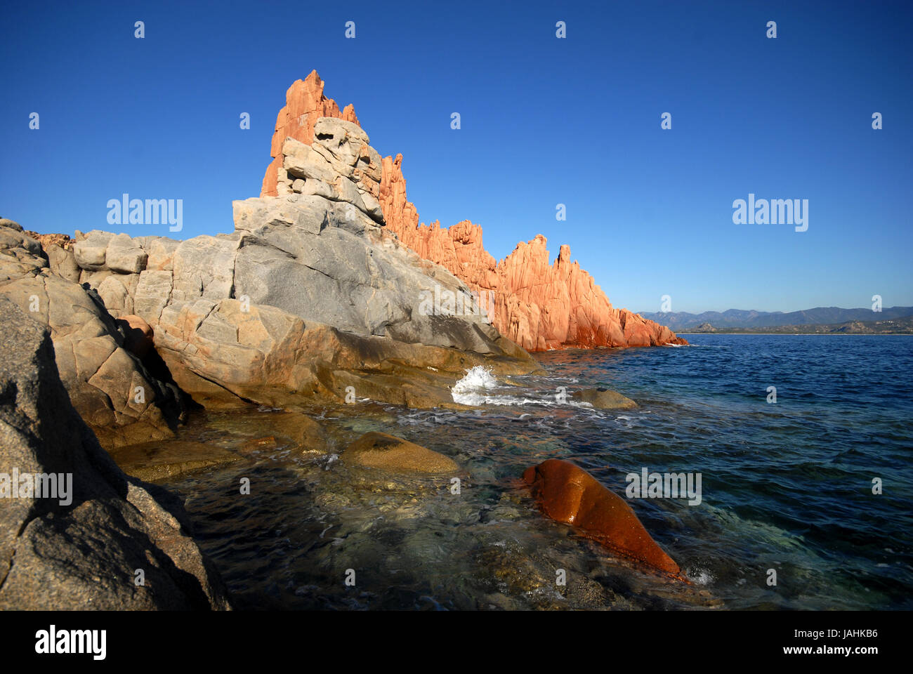red cliff of arbatax in sardinia Stock Photo - Alamy