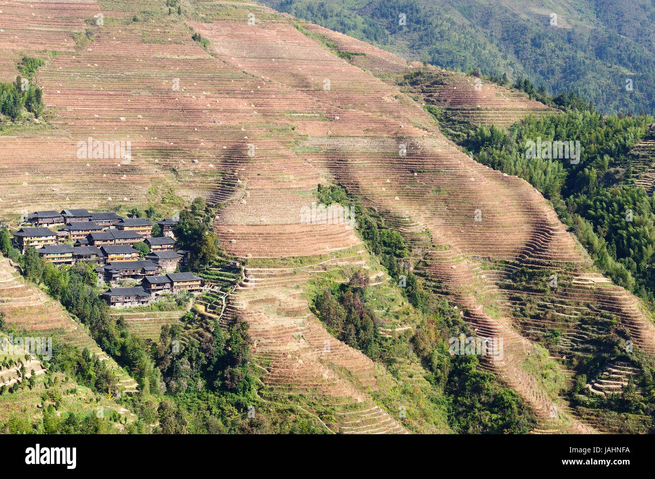 Ancient beautiful rice terraces of Longsheng near Guilin, Guanxi ...