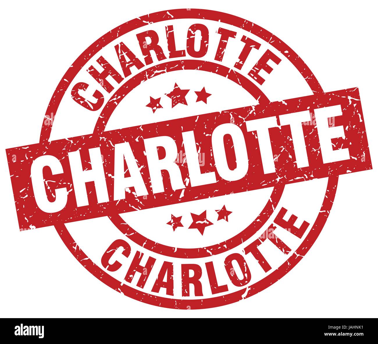 Charlotte red round grunge stamp Stock Vector Image & Art - Alamy
