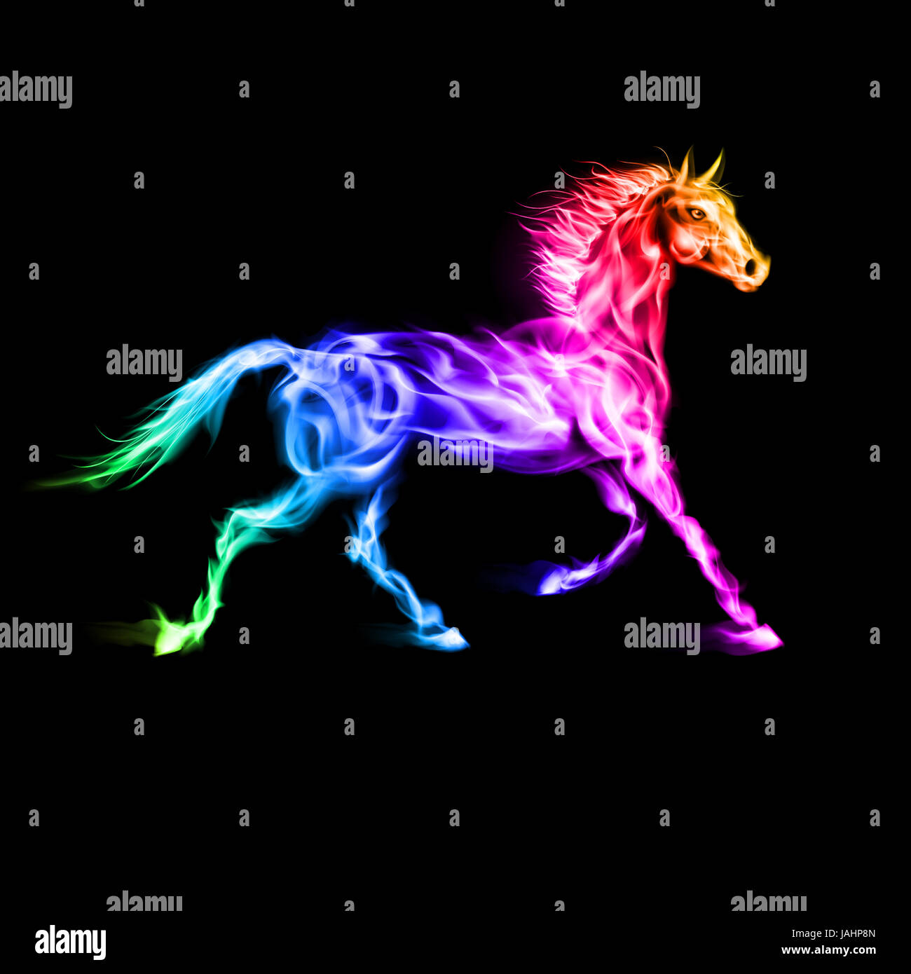 Flaming Horse Wallpaper Wallpaper Fire, Horse, Figure, Fantasy, Rider,