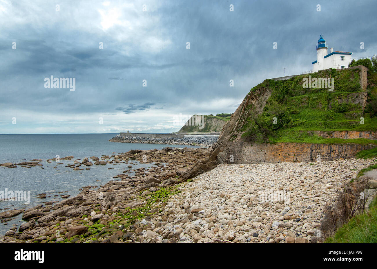 Lighthouse in the hill, in Zumaia Stock Photo - Alamy