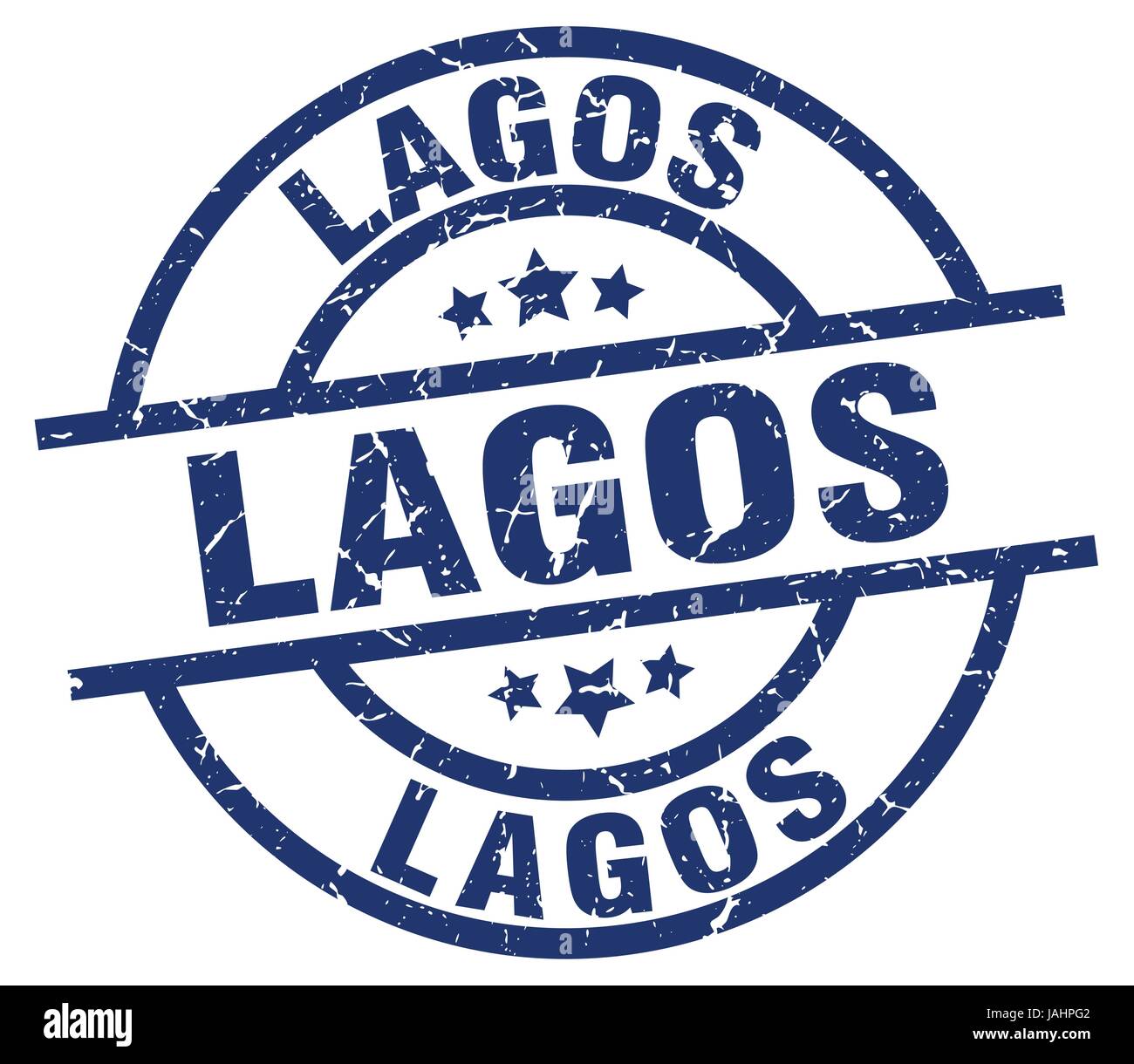 Lagos blue round grunge stamp Stock Vector Image & Art - Alamy