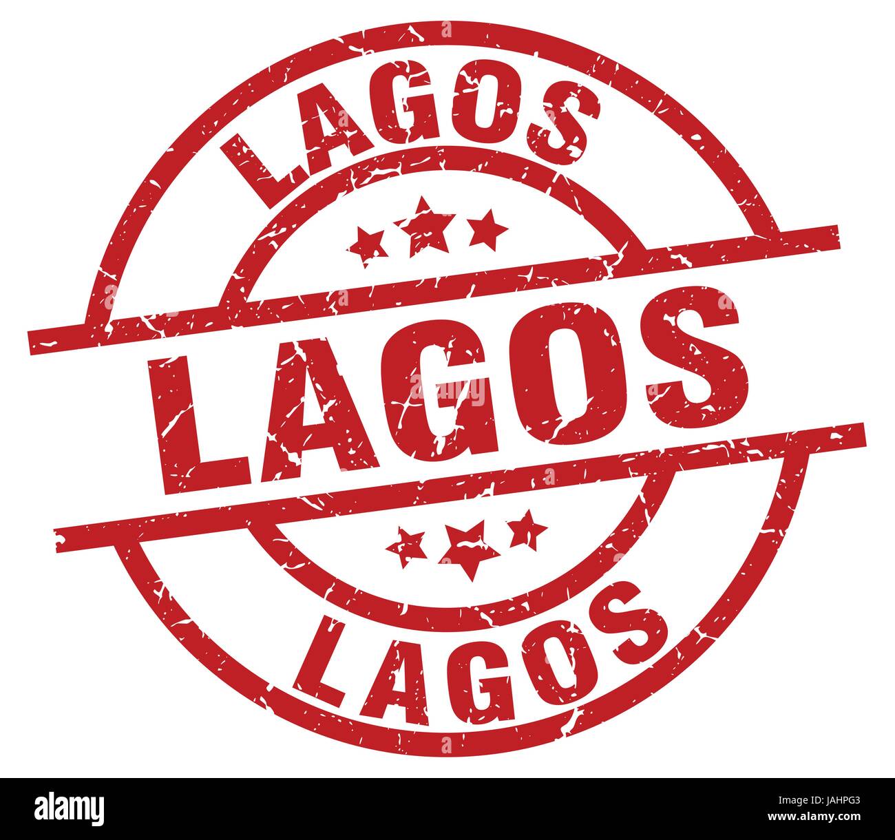 Lagos red round grunge stamp Stock Vector Image & Art - Alamy
