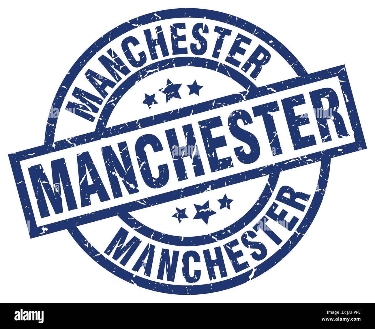Manchester blue round grunge stamp Stock Vector Image & Art - Alamy