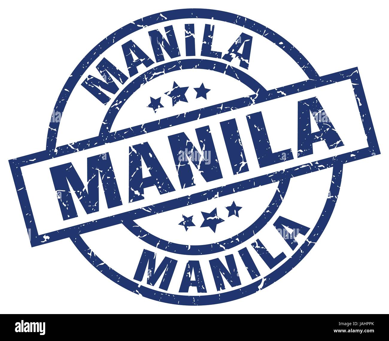Manila blue round grunge stamp Stock Vector Image & Art - Alamy