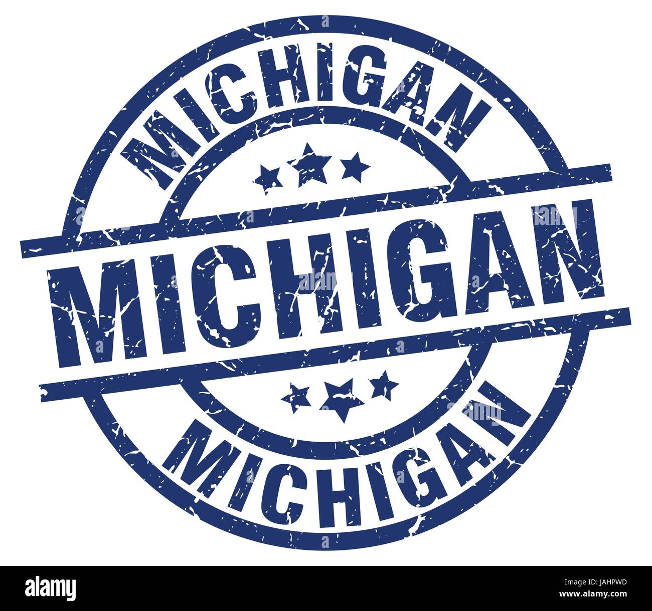 Michigan blue round grunge stamp Stock Vector Image & Art - Alamy