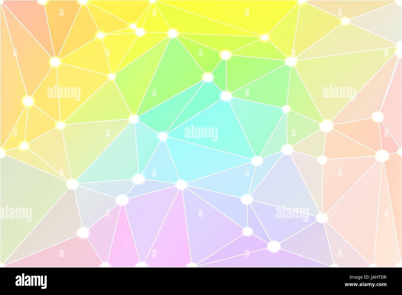 Light rainbow abstract low poly geometric background with white ...