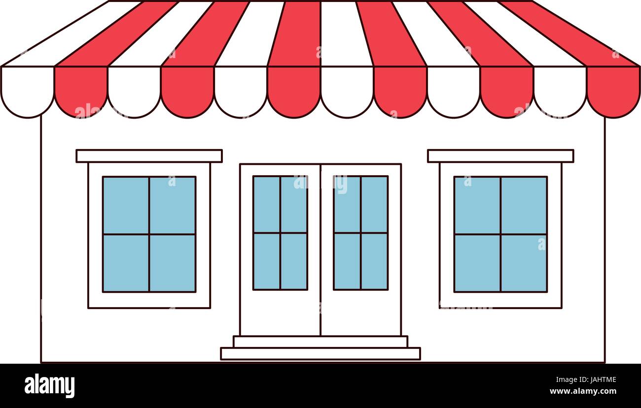 color sections silhouette of store with awning Stock Vector Image & Art ...