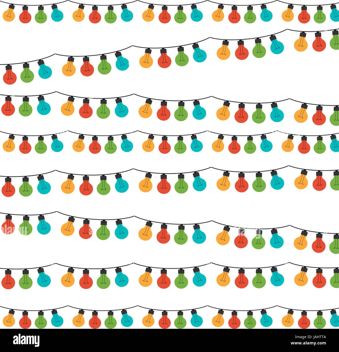 white background with set of colorful festoons bulb lights Stock Vector ...