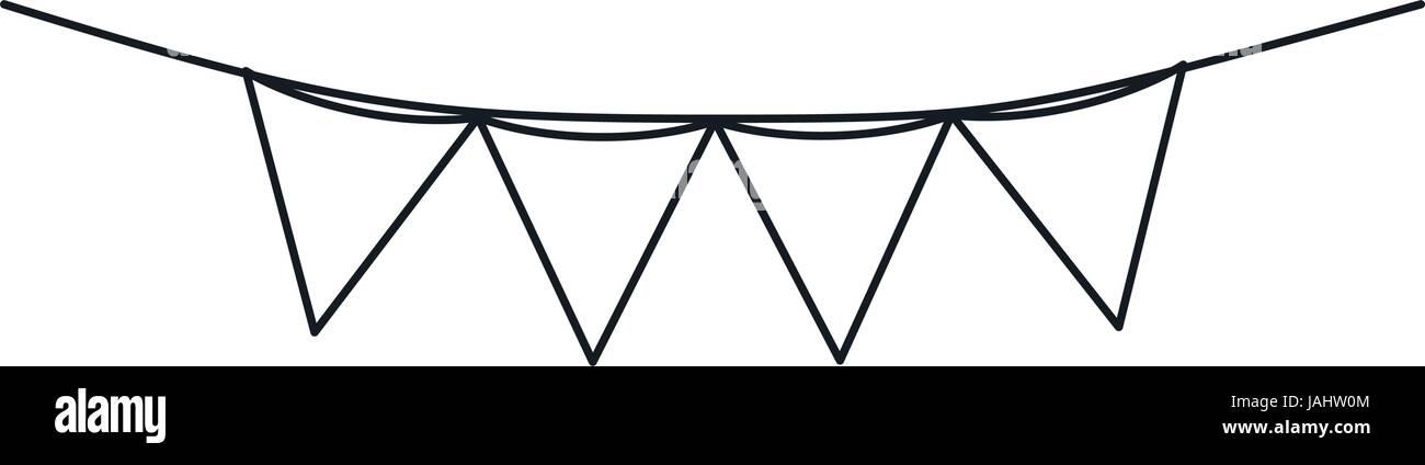 monochrome silhouette of festoons in shape of triangle in closeup Stock ...