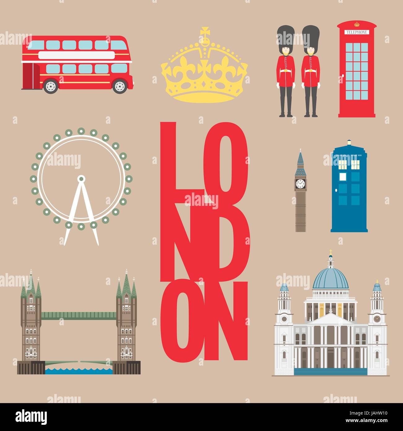 London travel info graphic. Vector illustration, Big Ben, eye, tower ...