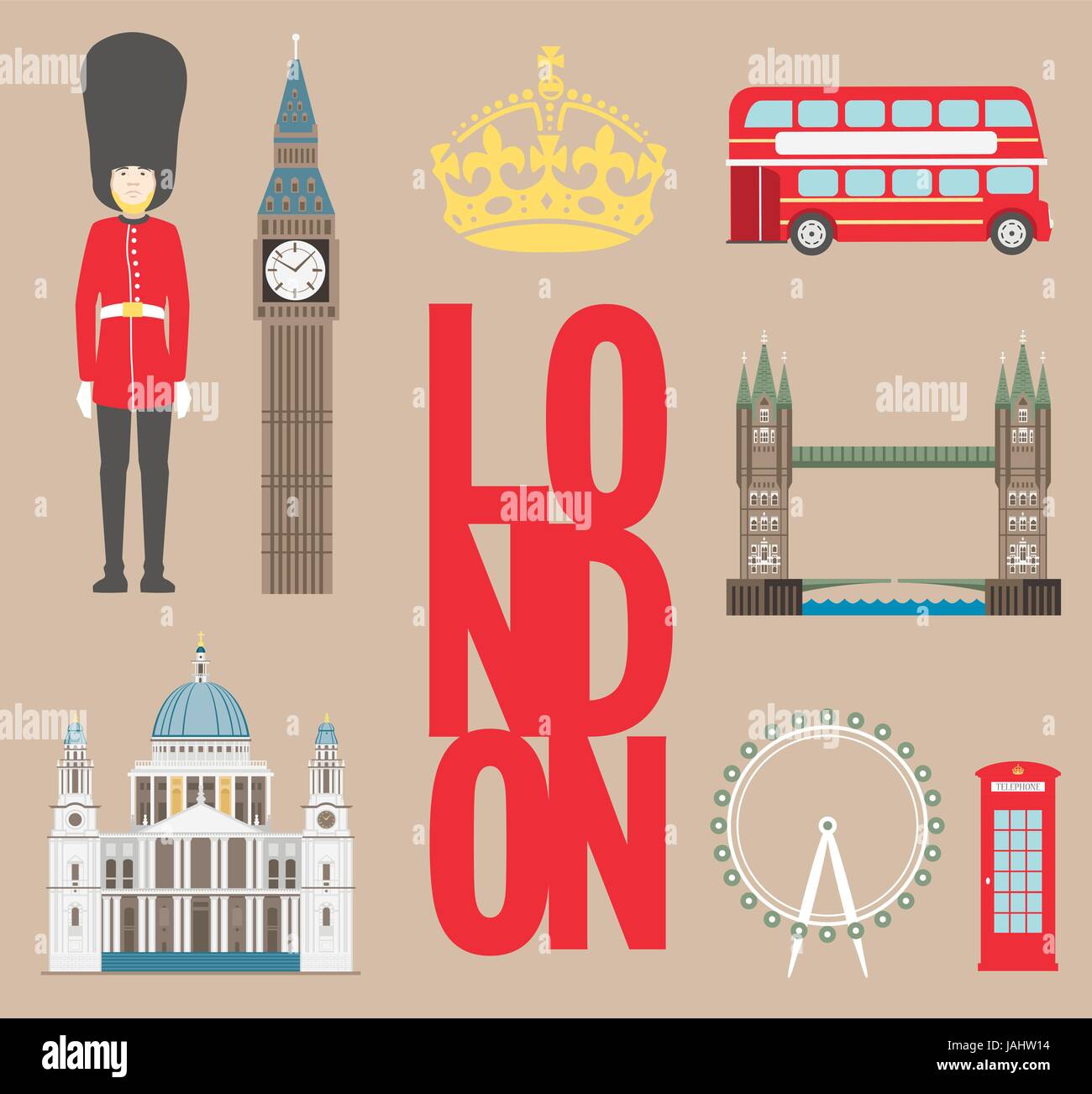 London travel info graphic. Vector illustration, Big Ben, eye, tower ...