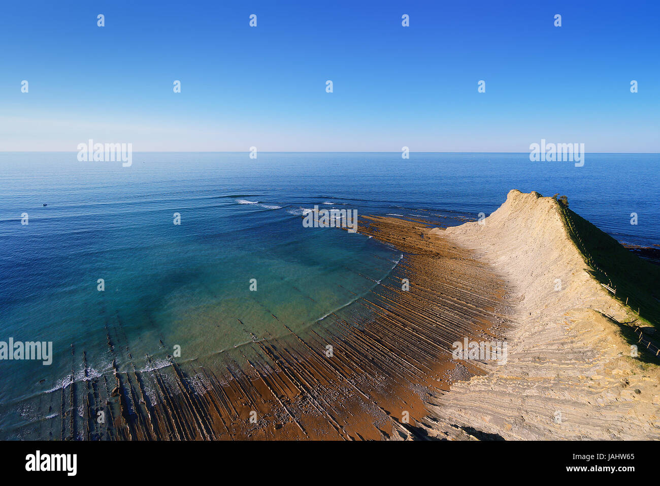 Sakoneta beach with flysch Stock Photo - Alamy