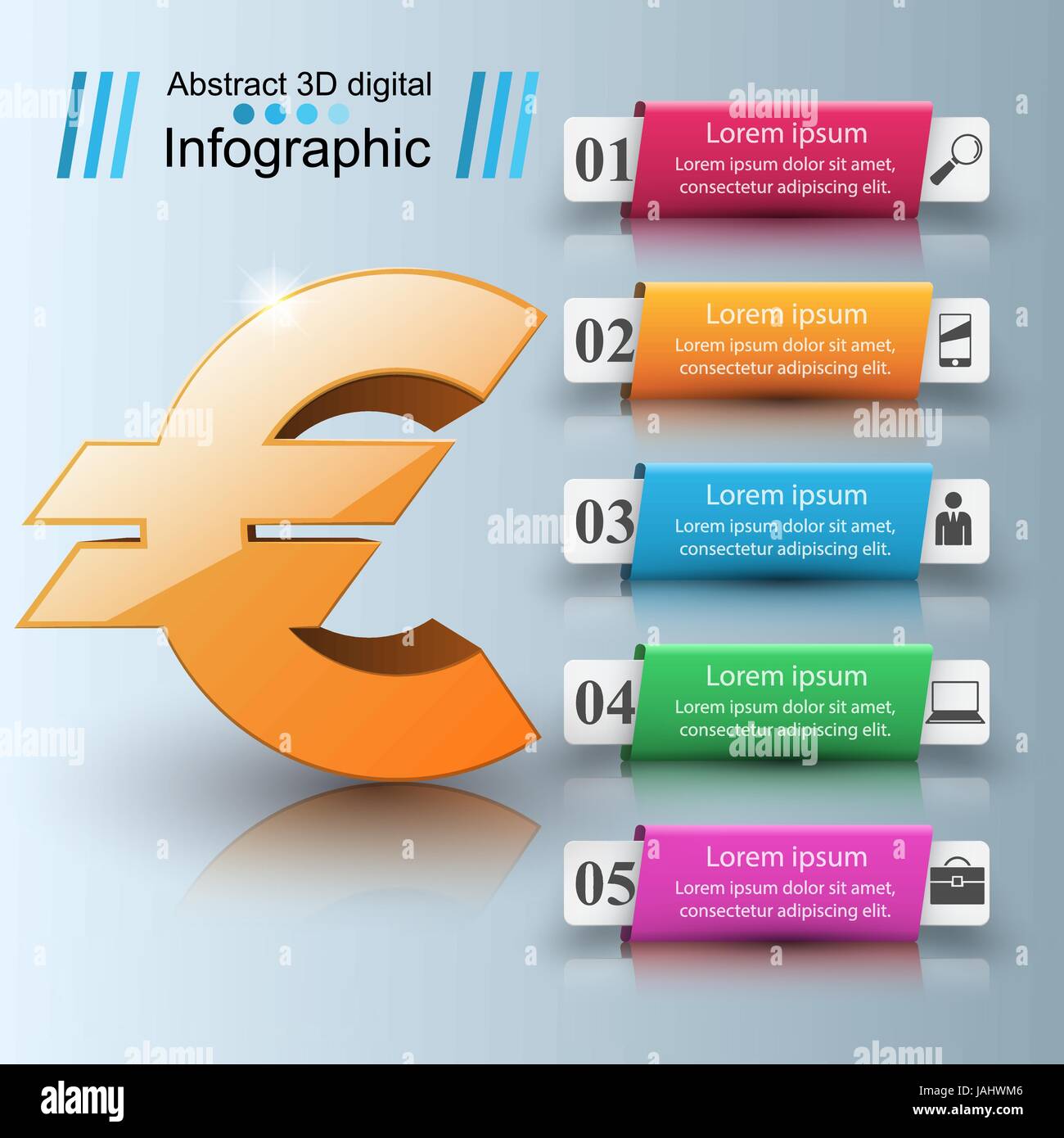 3D infographic.Euro, Money icon Stock Vector Image & Art - Alamy