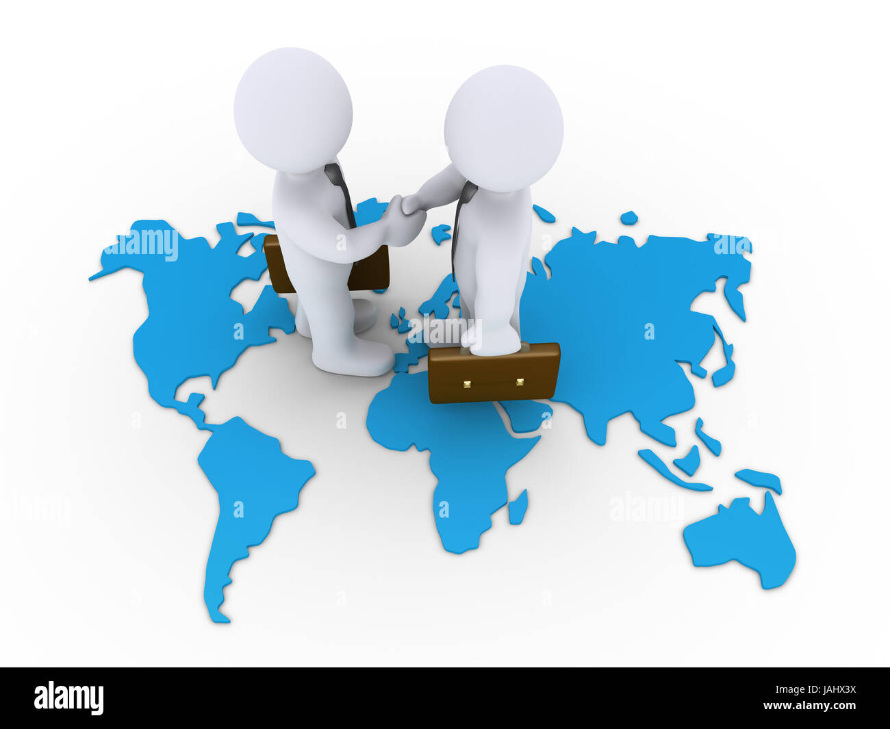 Shake hands world map Cut Out Stock Images & Pictures - Alamy