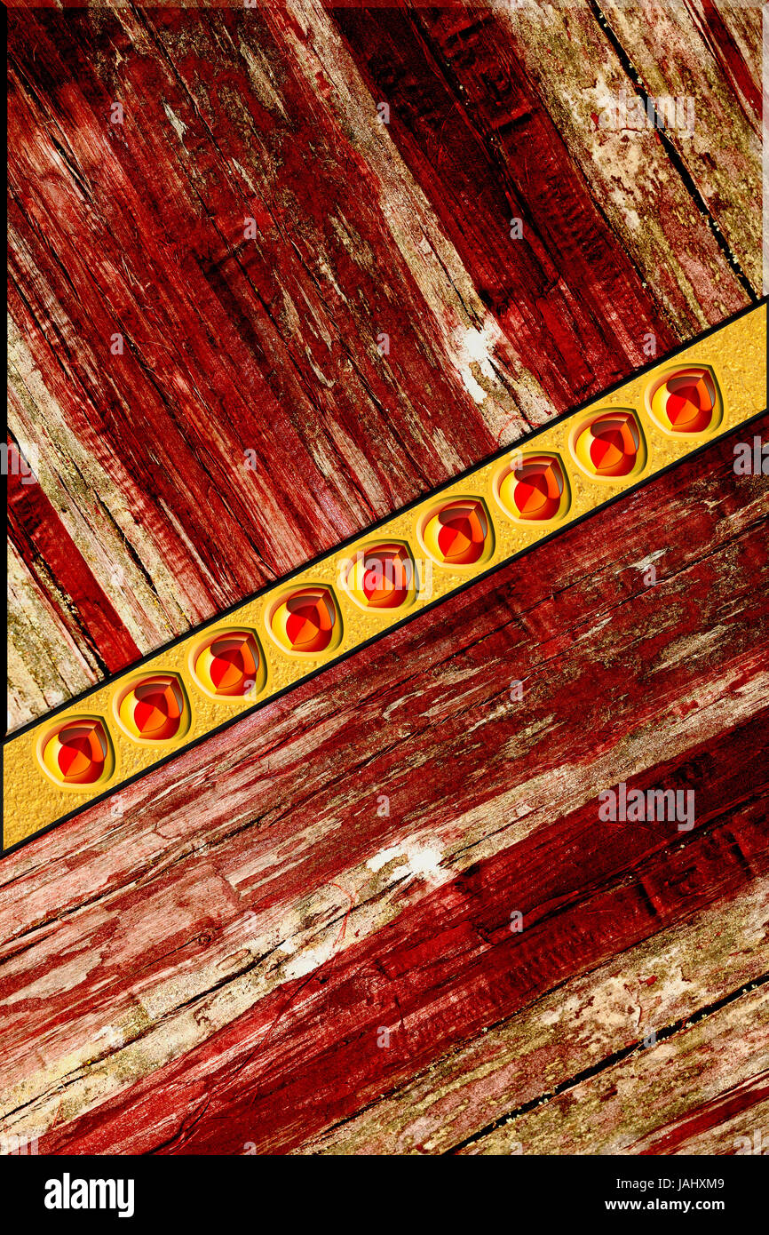 Mixed midea design, with photos of wood planks and golden surface, and ...