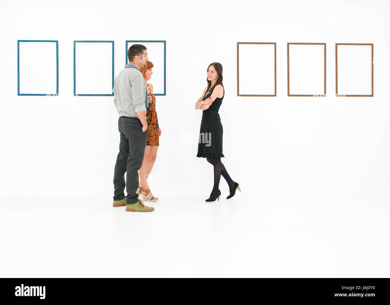 Woman man talking in room Cut Out Stock Images & Pictures - Alamy