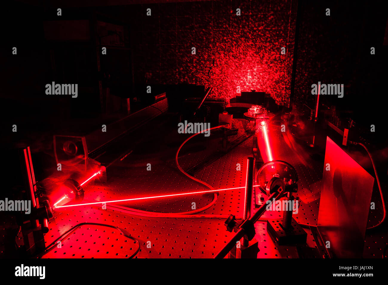 Lasers in a quantum optics lab Stock Photo - Alamy