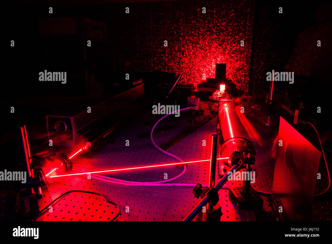 Lasers in a quantum optics lab Stock Photo - Alamy