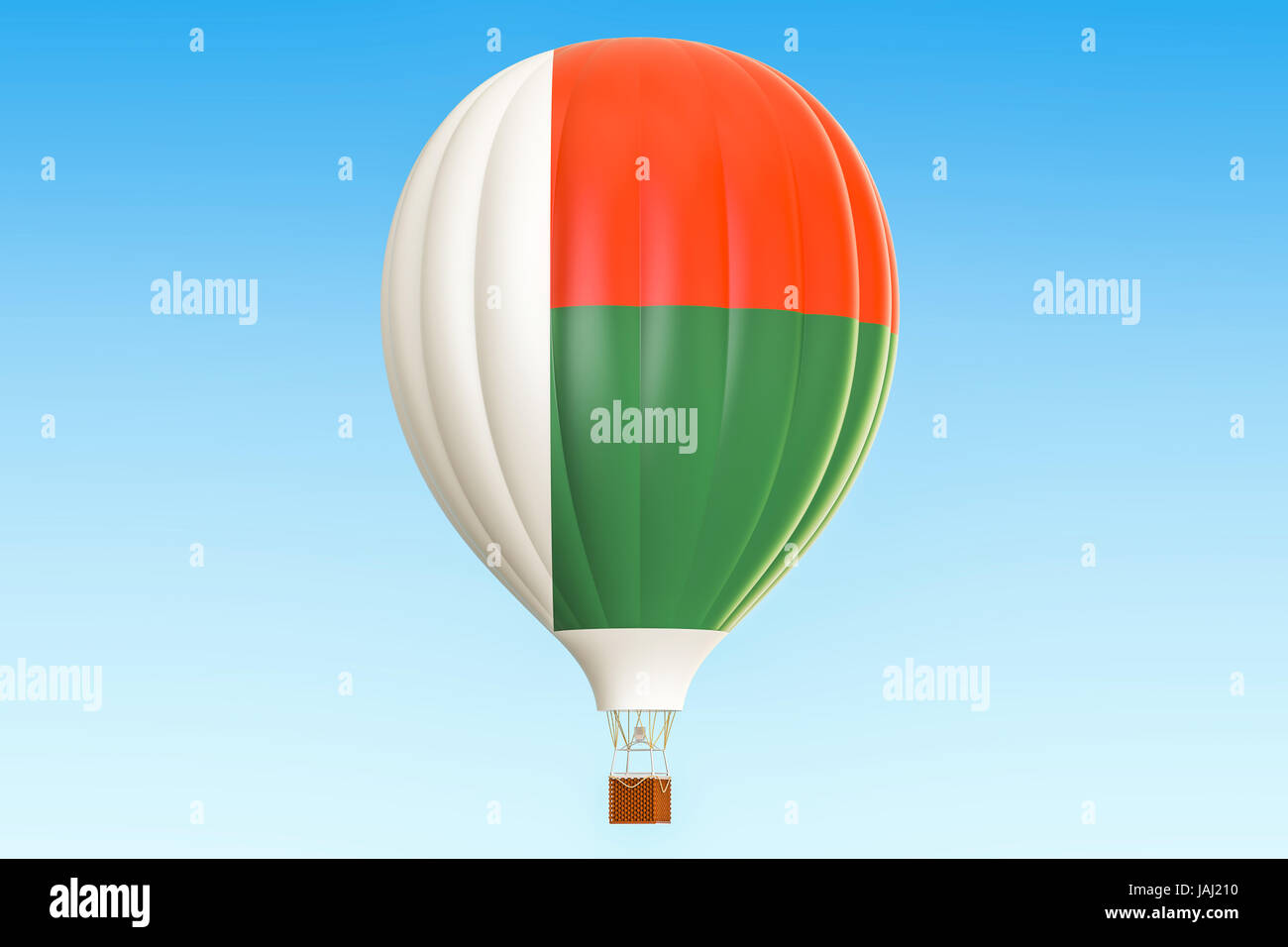 Hot air balloon with Madagascar flag, 3D rendering Stock Photo - Alamy