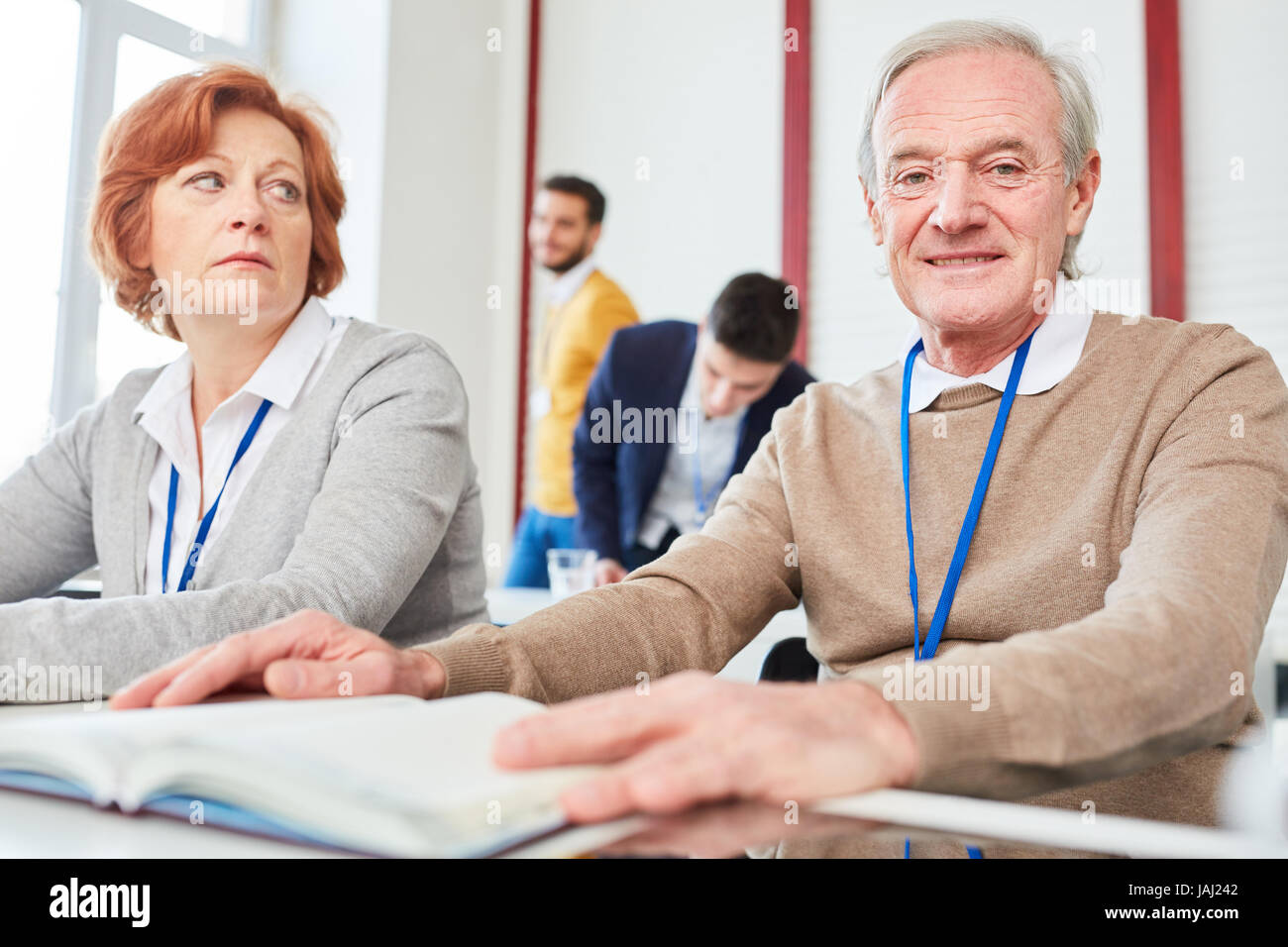 Senior citizens in business training for adult education Stock Photo ...