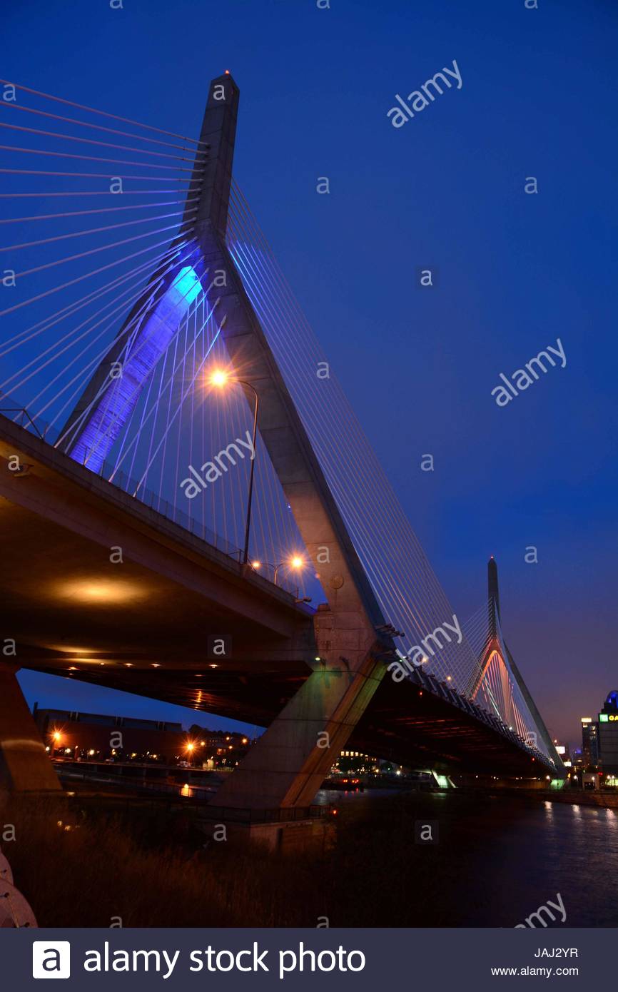 Leonard P Zakim Bunker Hill Memorial Bridge Stock Photos & Leonard P ...