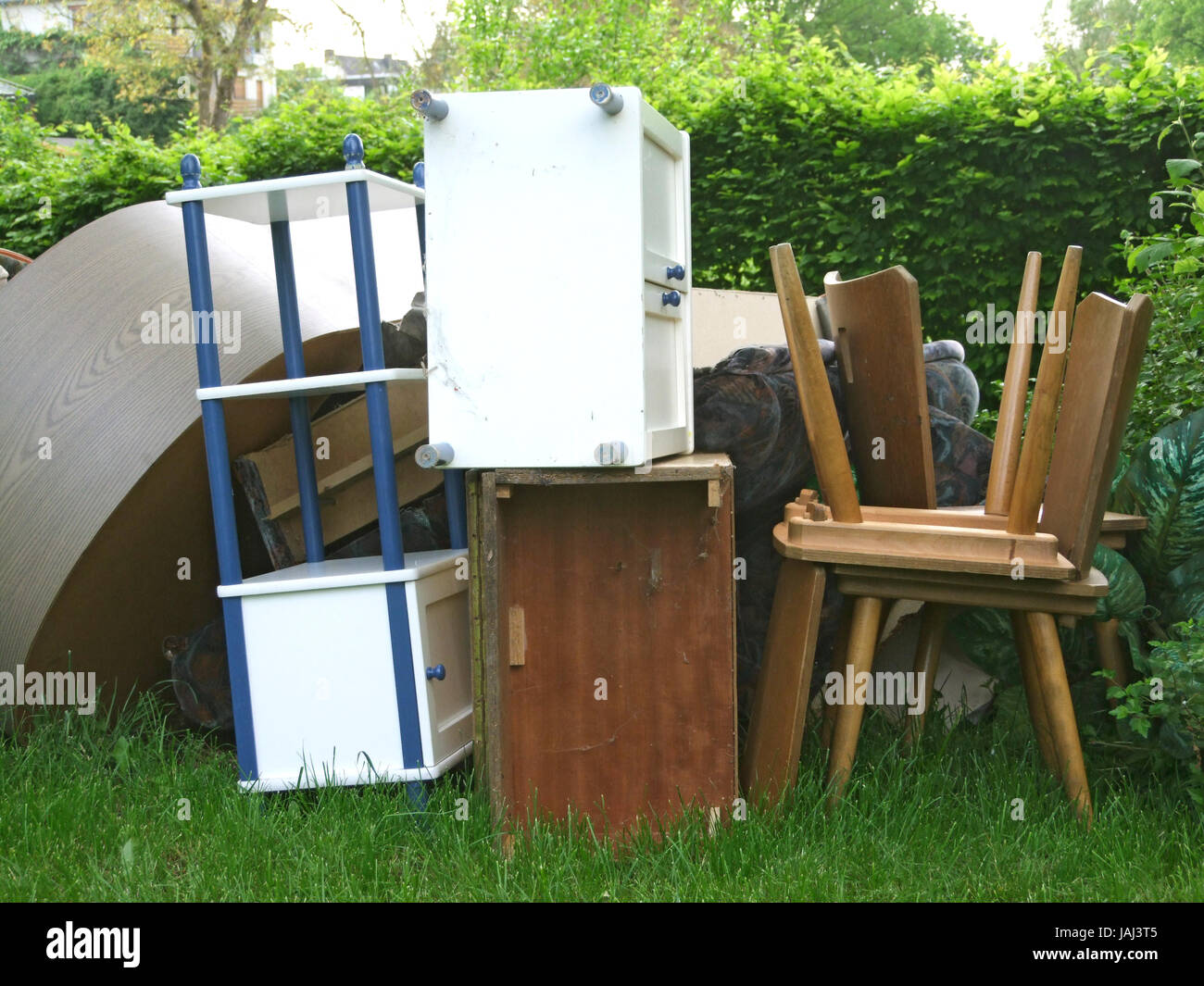 Bulky items and old furnitures outdoor on grass Stock Photo - Alamy