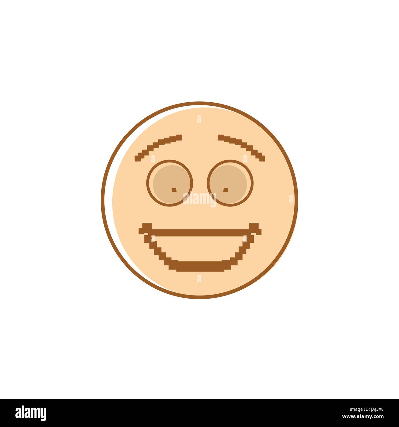 Smiling Cartoon Face Positive People Emotion Icon Stock Vector Image ...