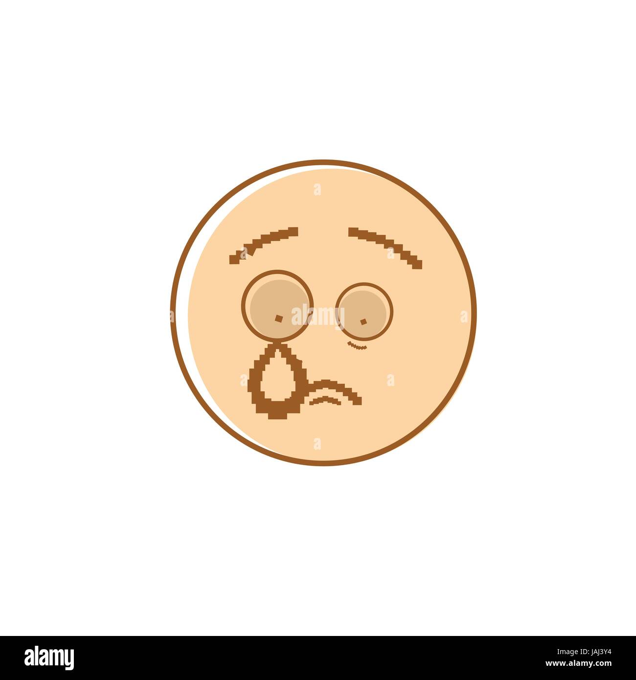 Sad Cartoon Face Crying Negative People Emotion Icon Stock Vector Image ...