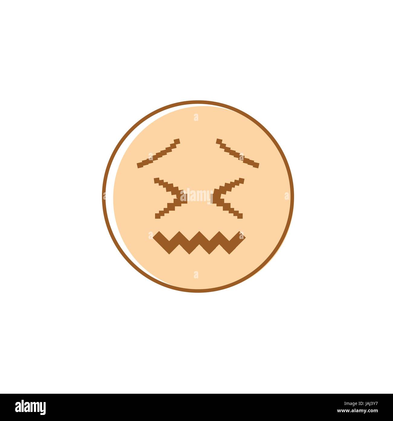 Sad Cartoon Face Negative People Emotion Icon Stock Vector Image & Art ...