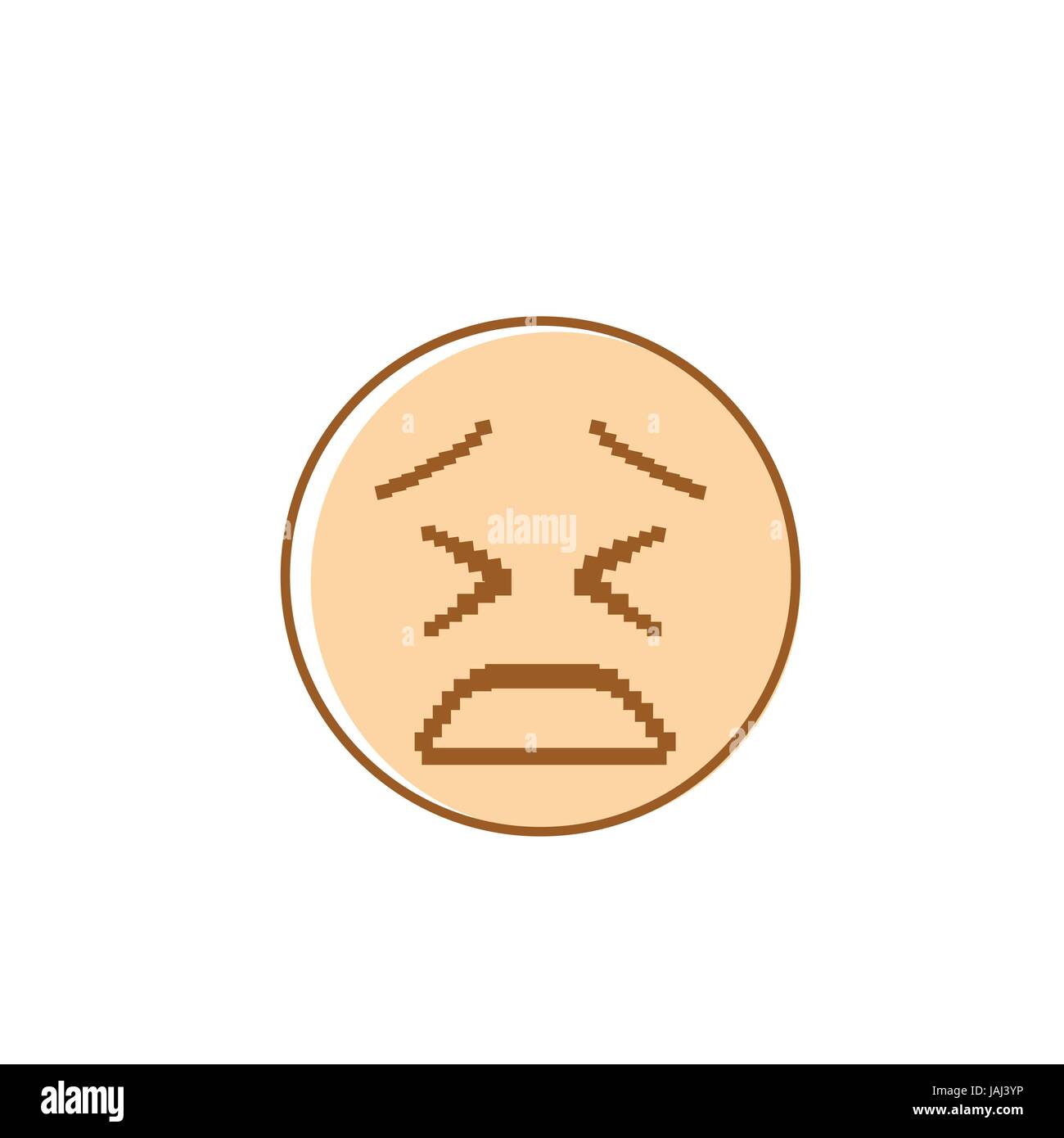 Sad Cartoon Face Negative People Emotion Icon Stock Vector Image & Art ...