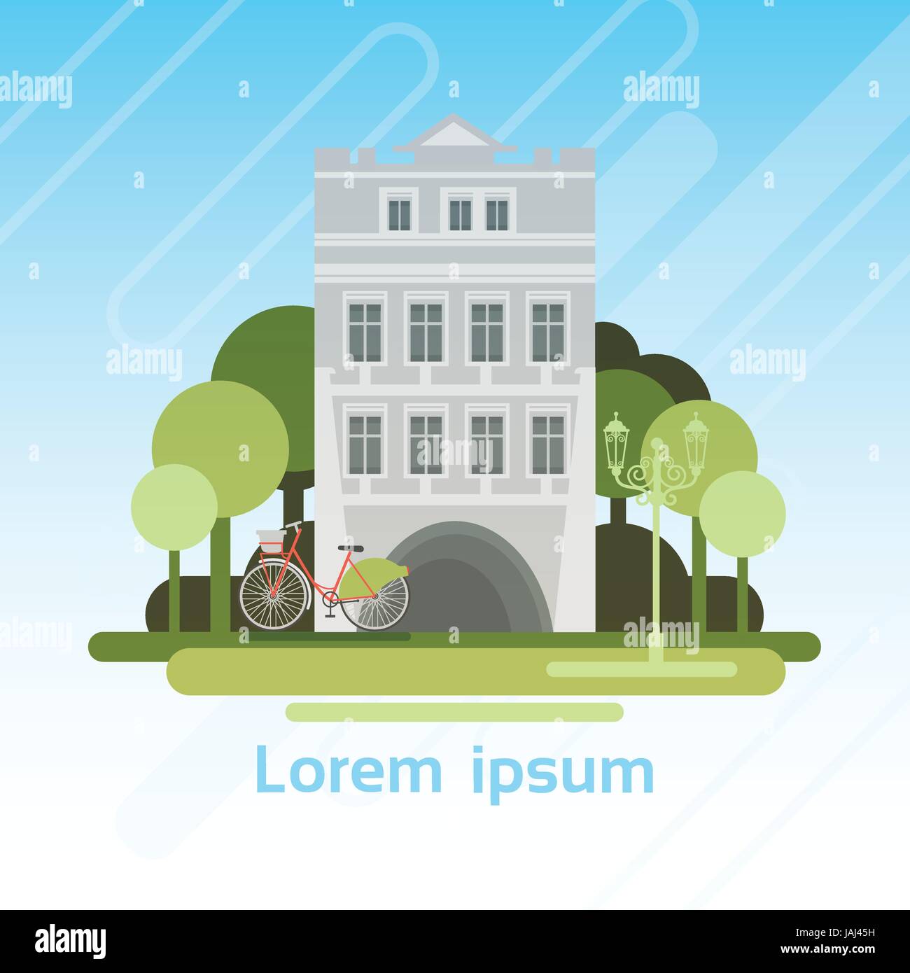 Cartoon House Building Cottage Real Estate Old Town Stock Vector Image ...