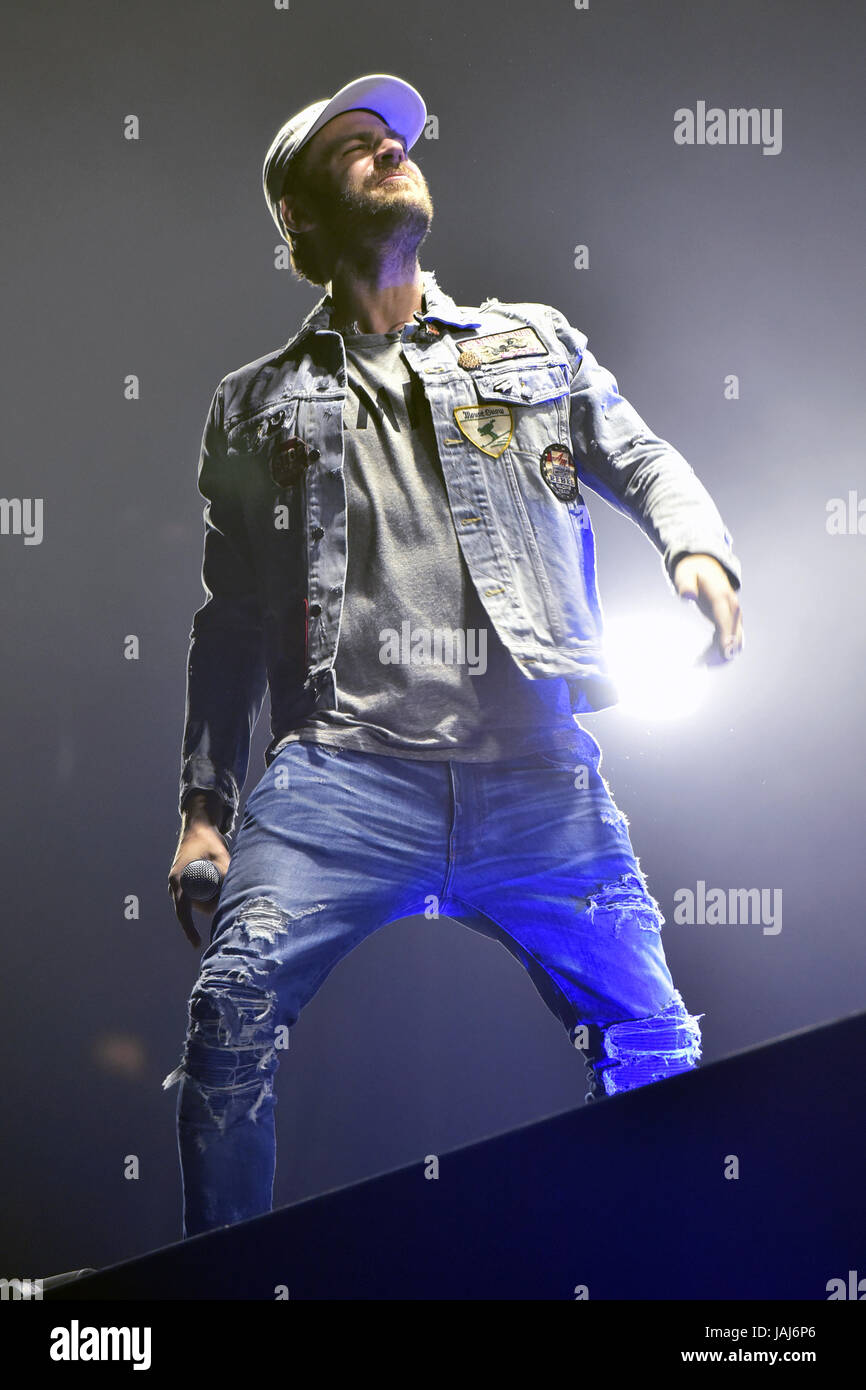 The Chainsmokers performing live onstage at the Allstate Arena in ...