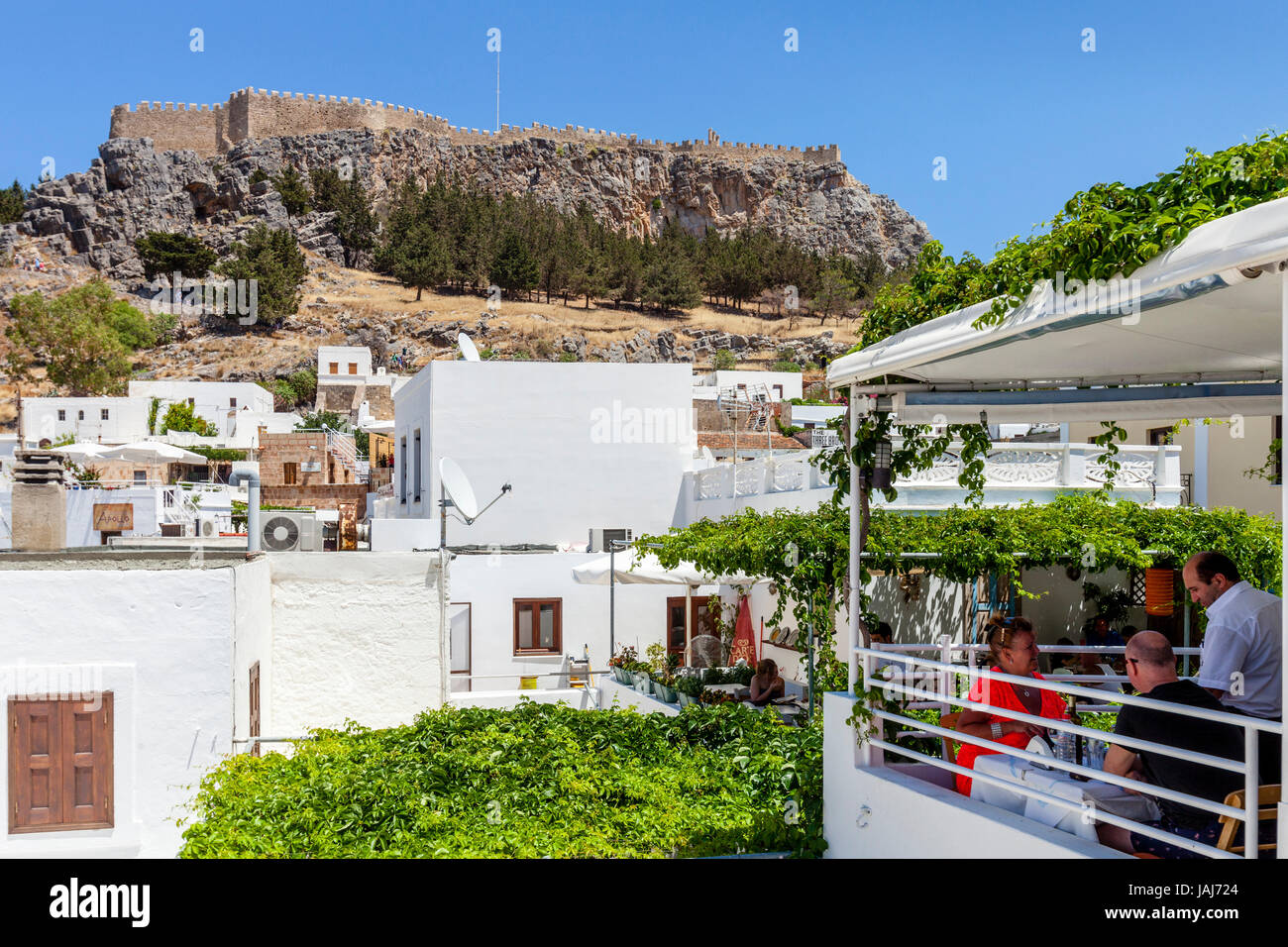 Lindos cafe hi-res stock photography and images - Alamy