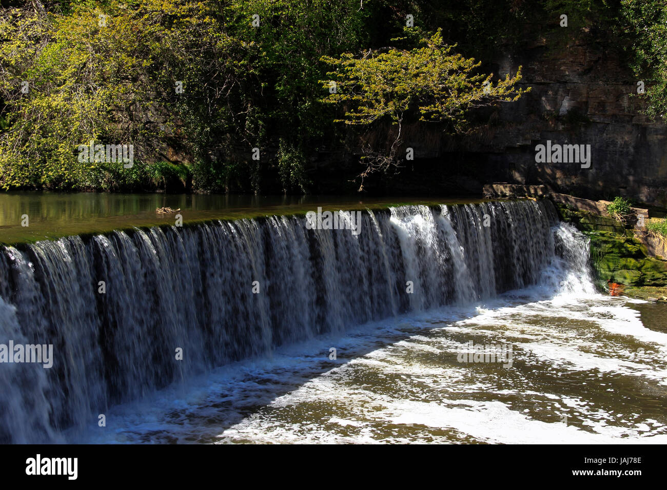 Cramond Waterfall, River Almond leading to the Firth of Forth, near ...