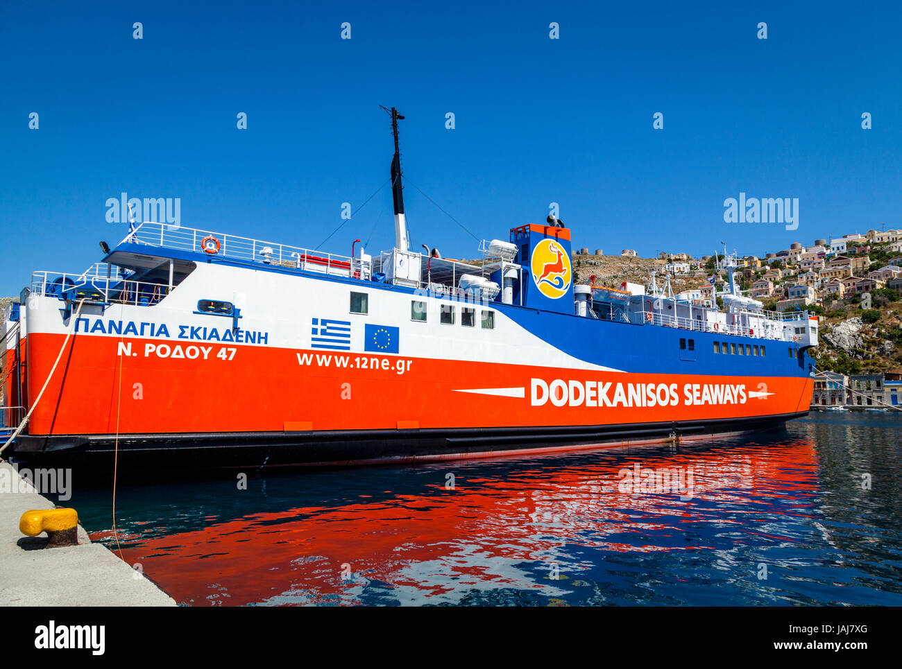 The Dodekanisos Seaways Ferry, Symi Island, Dodecanese, Greece Stock ...