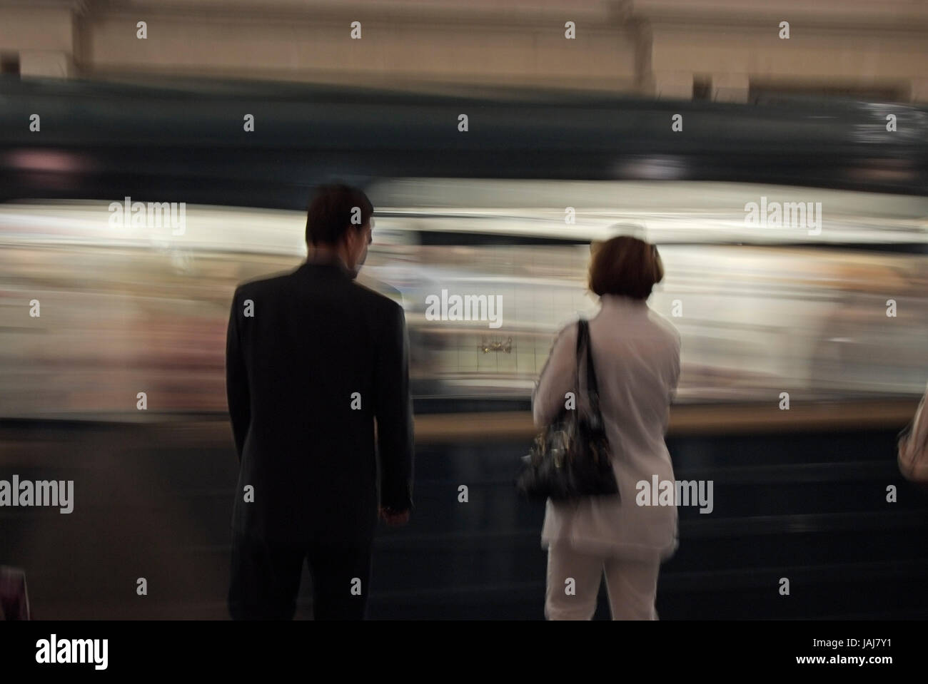 Moscow Metro, people on the metro platform, Moscow, Russia, Europe ...